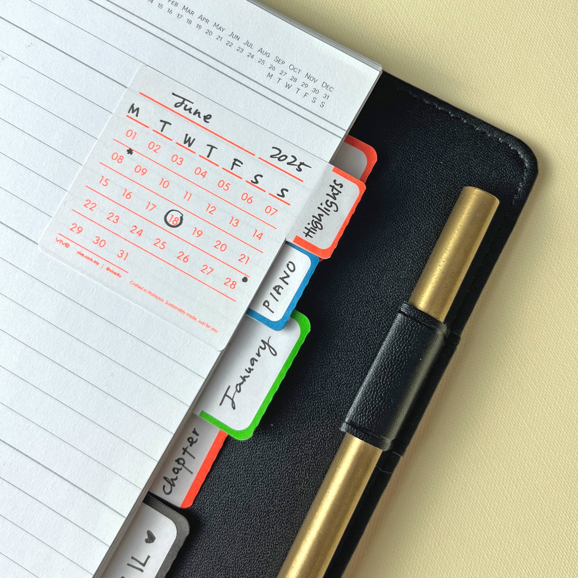 Vive | Calendar Sticker Tabs (L) - Orange